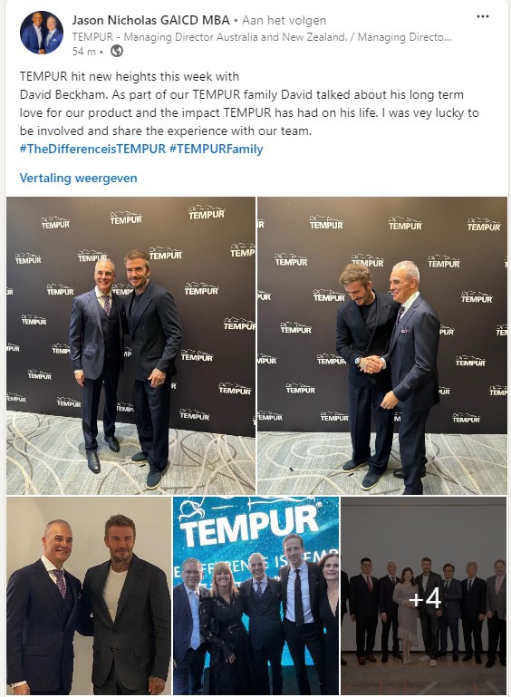 Tempur hits new highlights with David Beckham