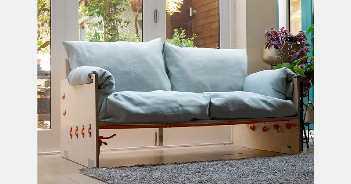 Sofa inspired by Ross Gellar's memorable couch-moving scene in Friends